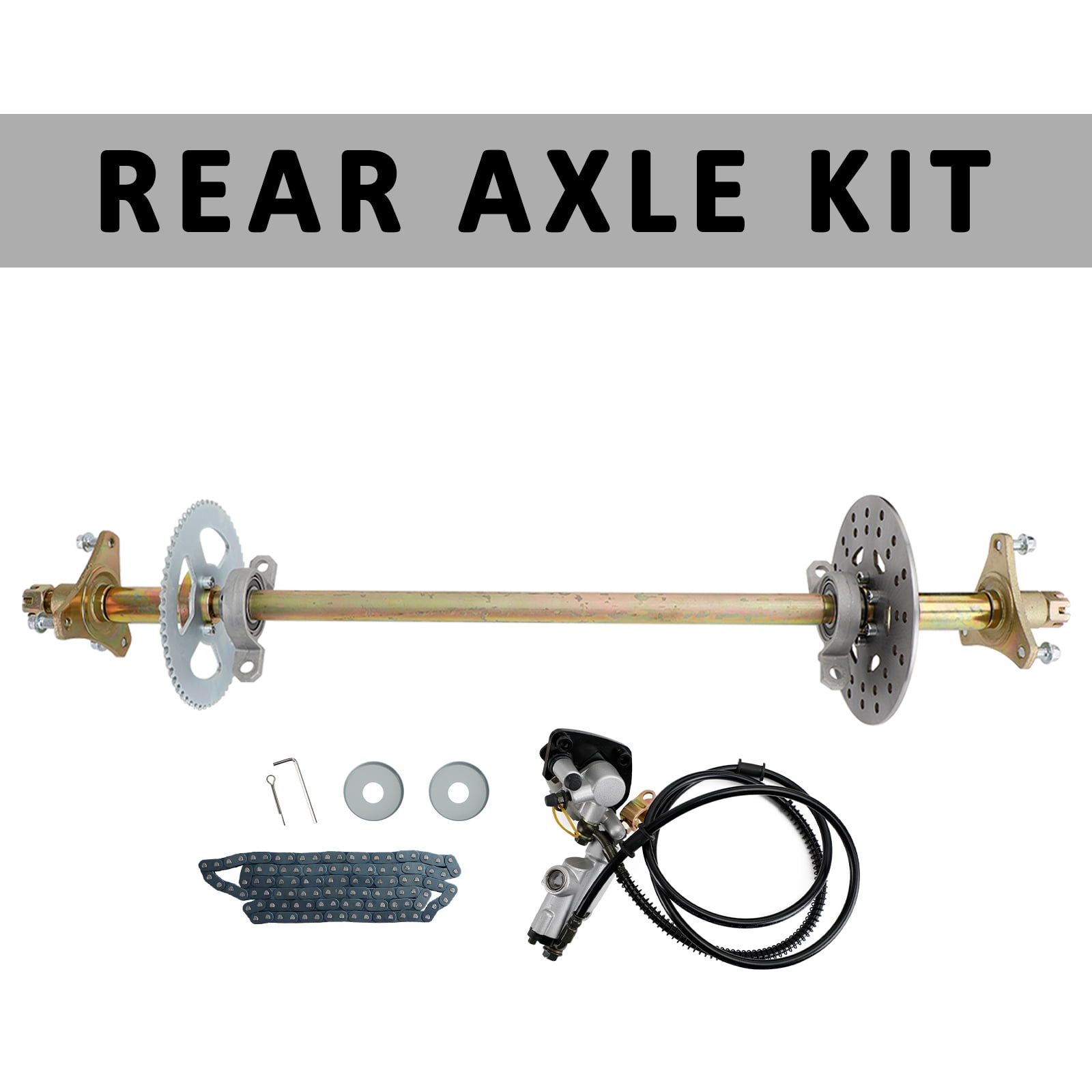 Mad Hornets 29" ATV Quad Go Kart Rear Live Axle Kit Sprocket Brake ...