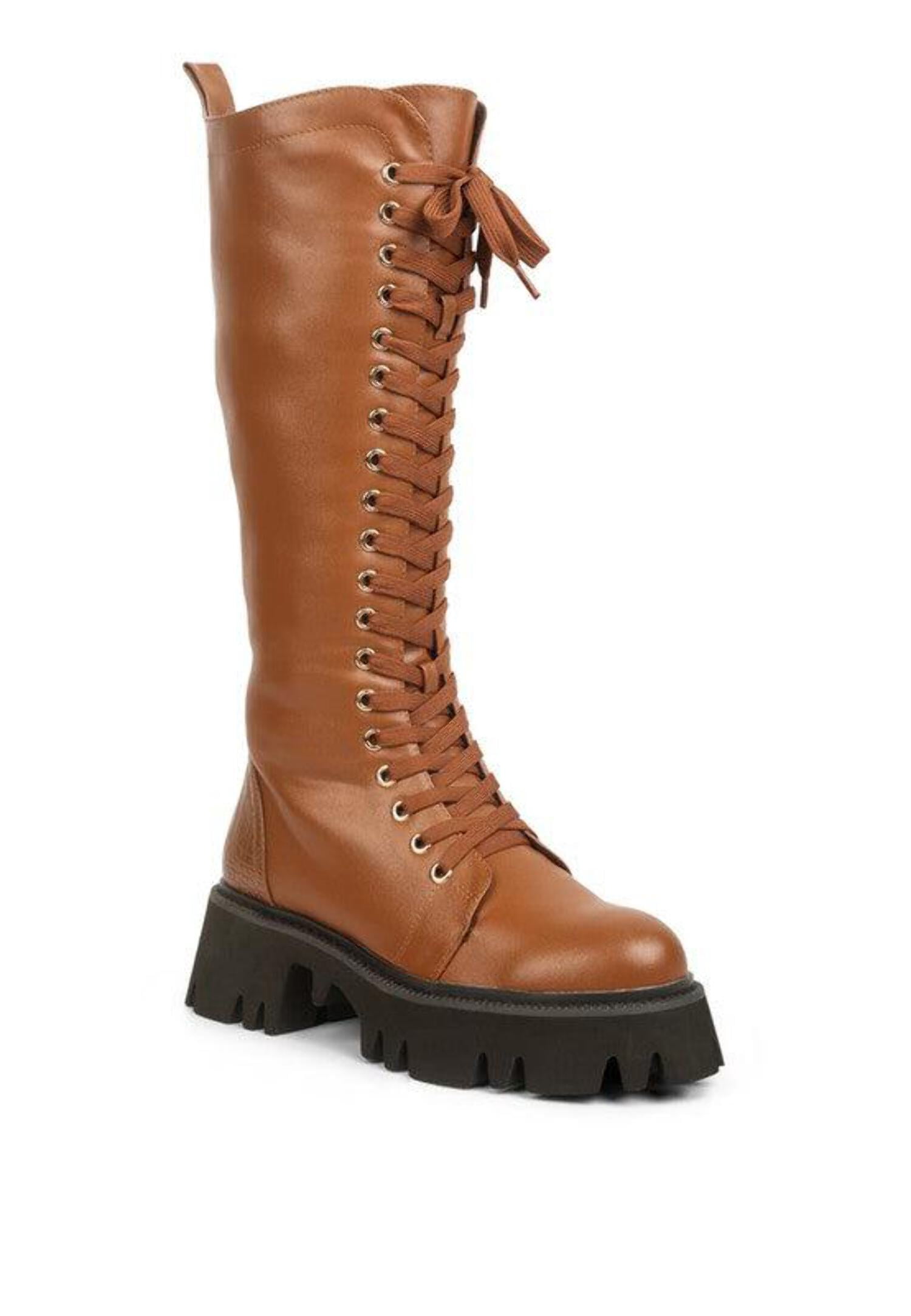 Mad Mood Chunky White Lace-Up Ankle Boot - Walmart.com