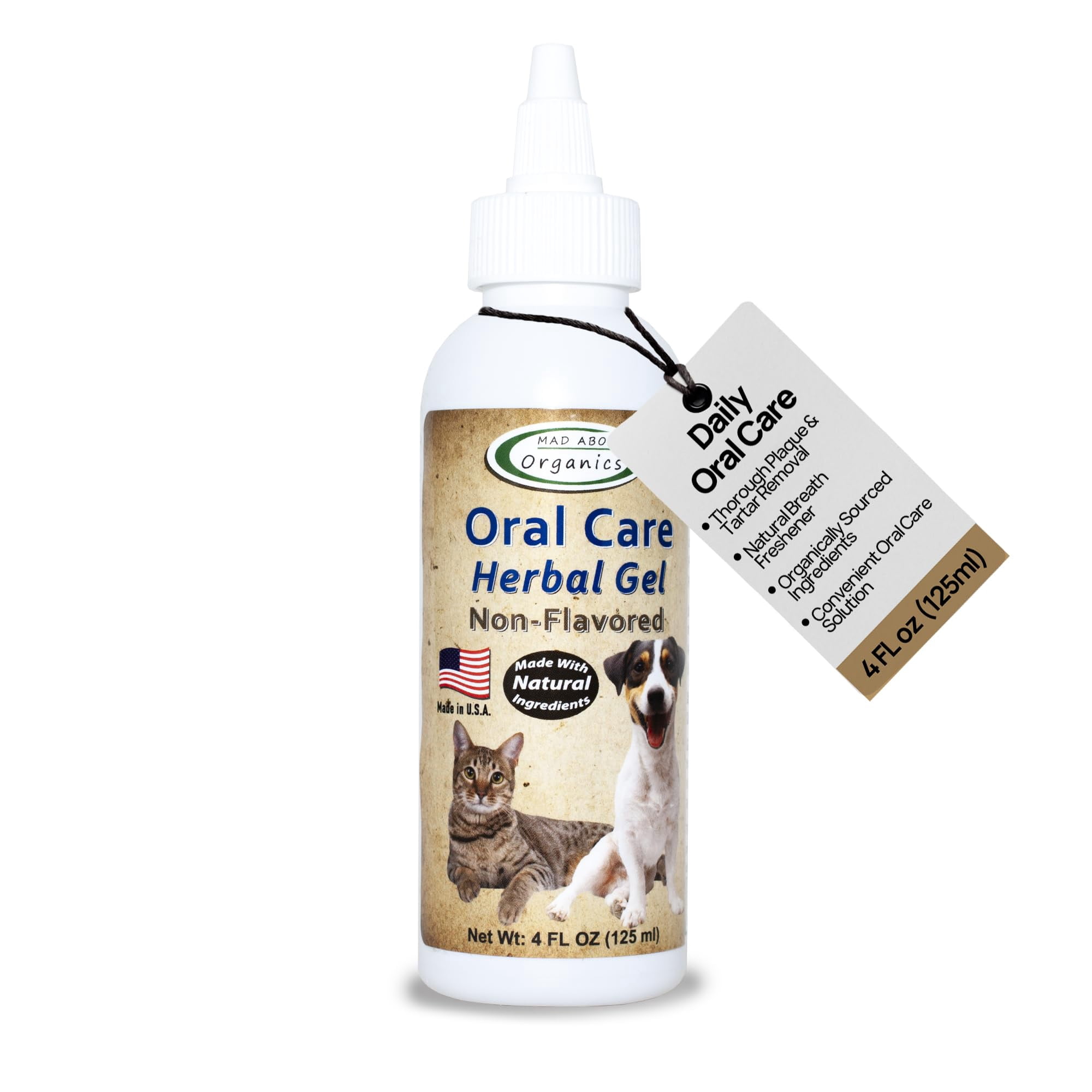 Mad About Organics Daily Oral Care Herbal Gel for Dogs & Cats - Non ...