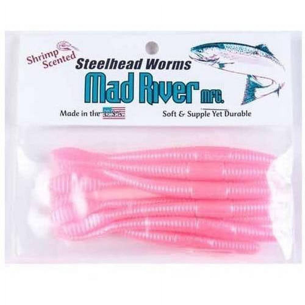 Mad River 3 Inch Steelhead Worms Pink Pearl - Walmart.com