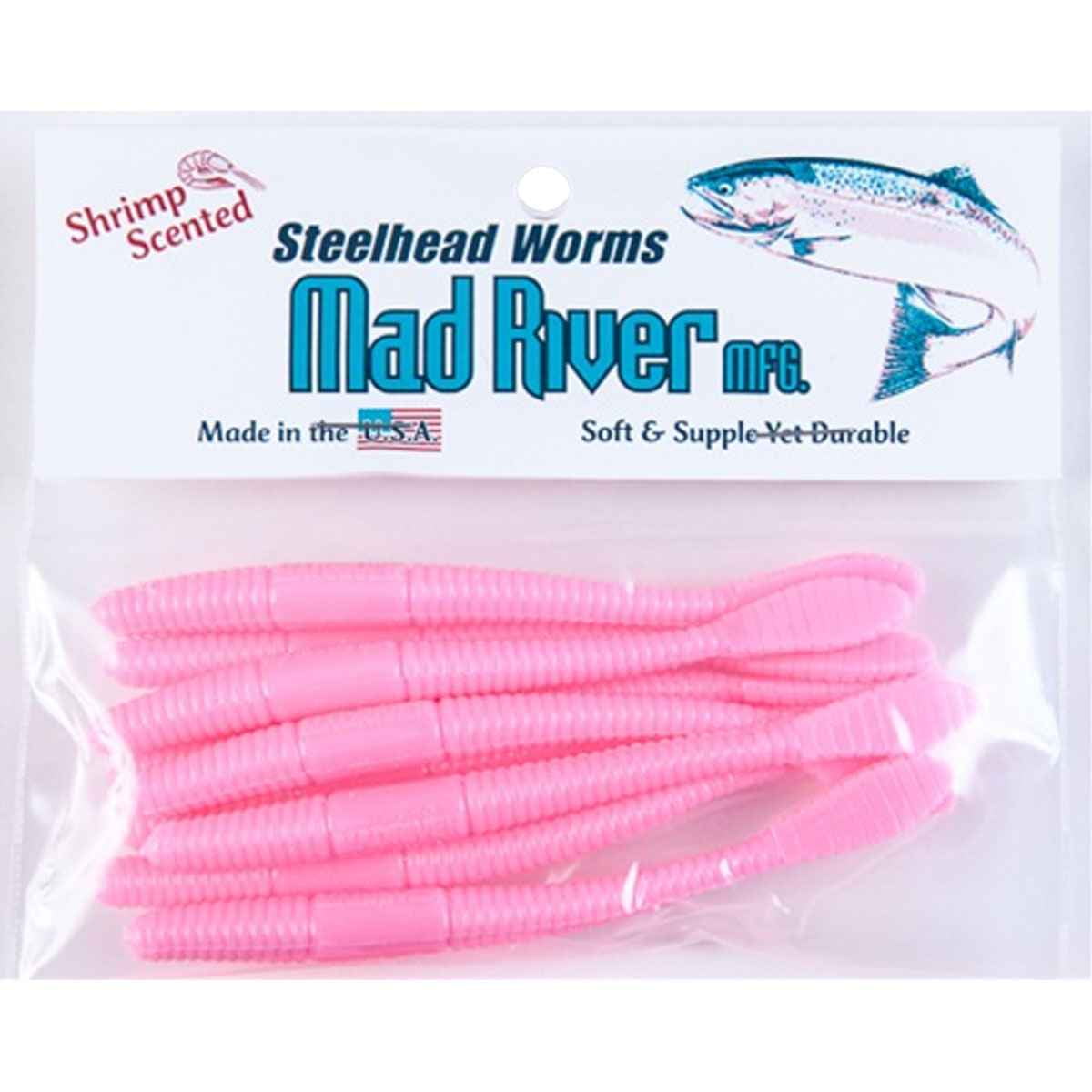 Mad River Mfg Steelhead Worm - Shrmp Pink 4" - Walmart.com