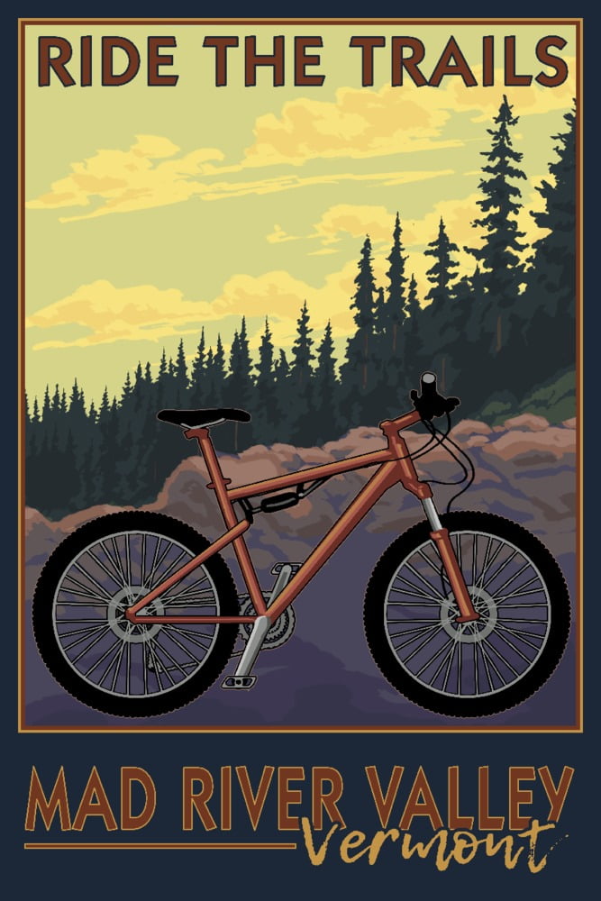 Mad River Valley, Vermont, Ride the Trails (12x18 Wall Art Poster, Room ...