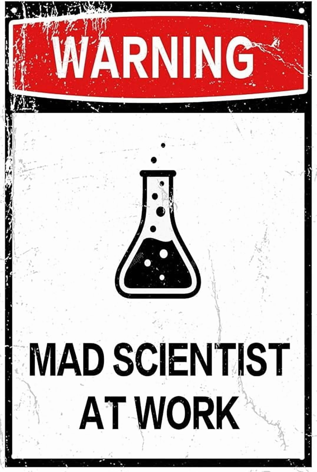 Mad Scientist Home Wall Decor Science Gifts Laboratory Sign Tin Metal ...