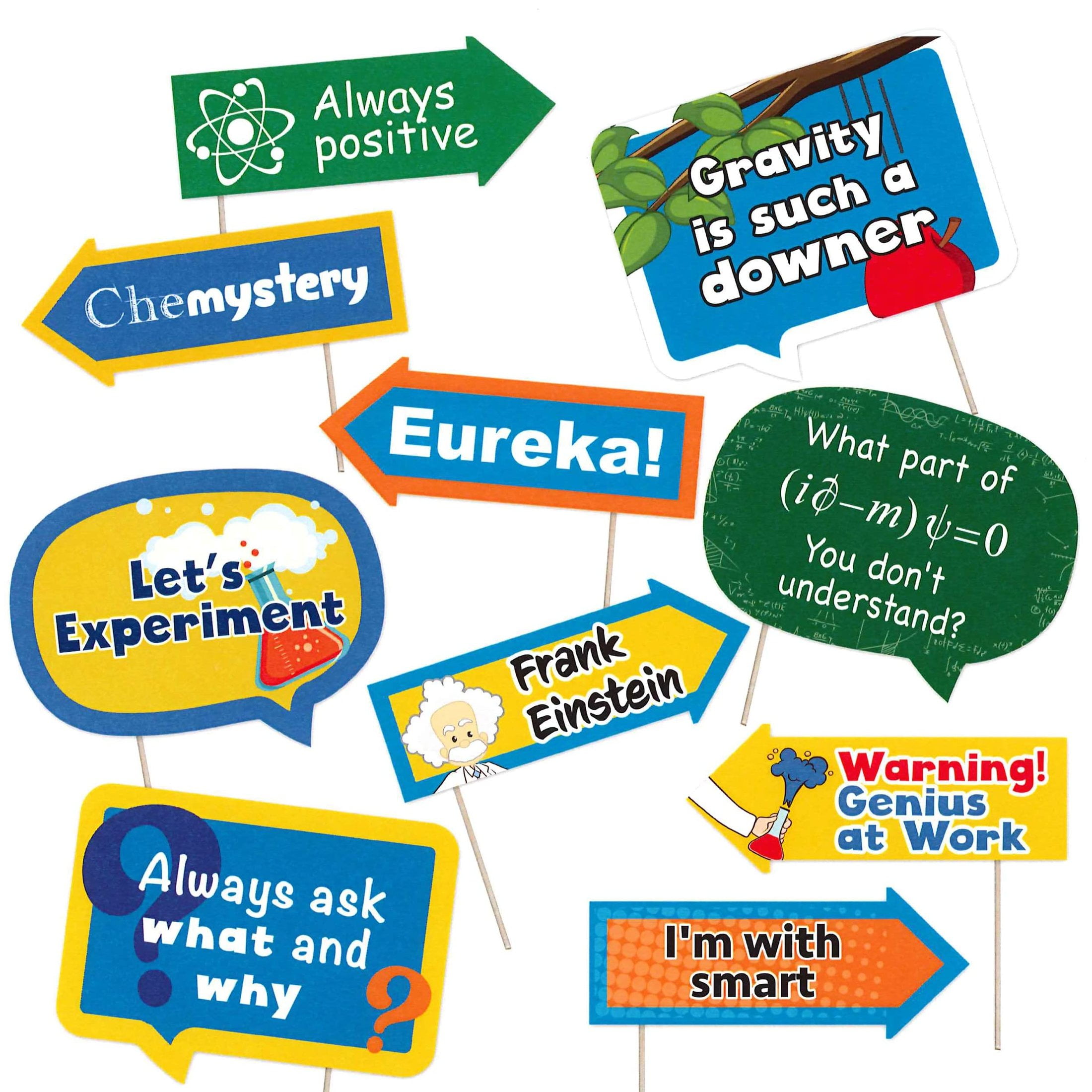 Mad Scientist Photo Booth Kit - 10 Fun Props for Science-Themed Parties ...