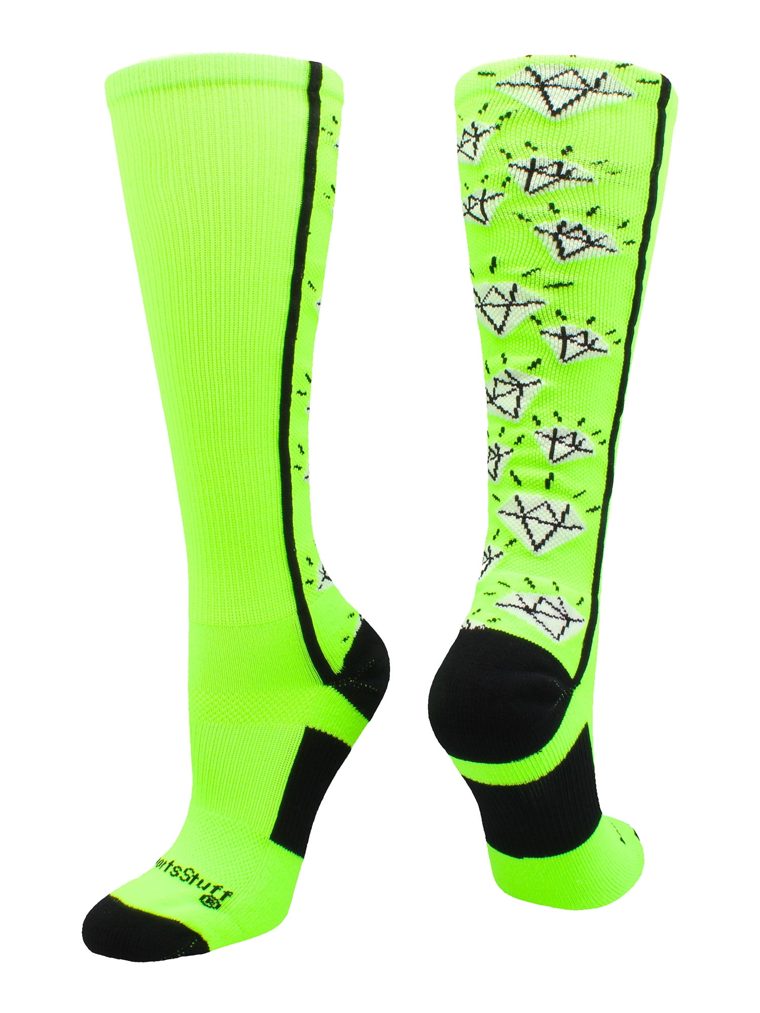 MadSportsStuff Crazy Socks with Diamonds Over the Calf (Neon Green/Black, Large) - Walmart.com