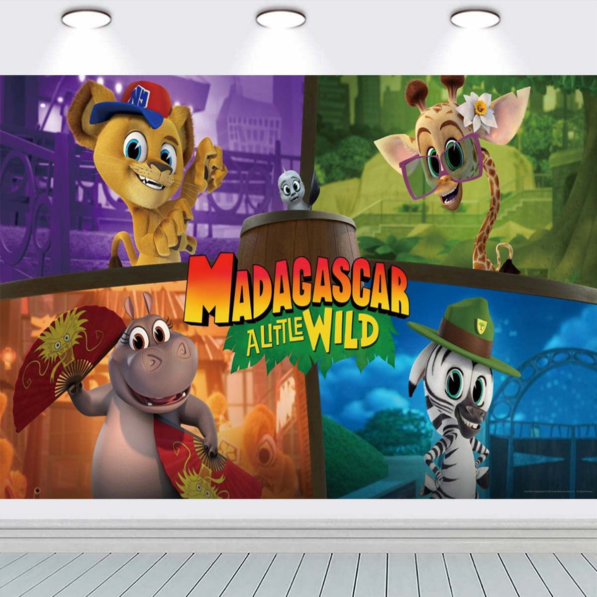 Madagascar Backdrop school Taspestry Wall Decor Banner Party Supplies ...