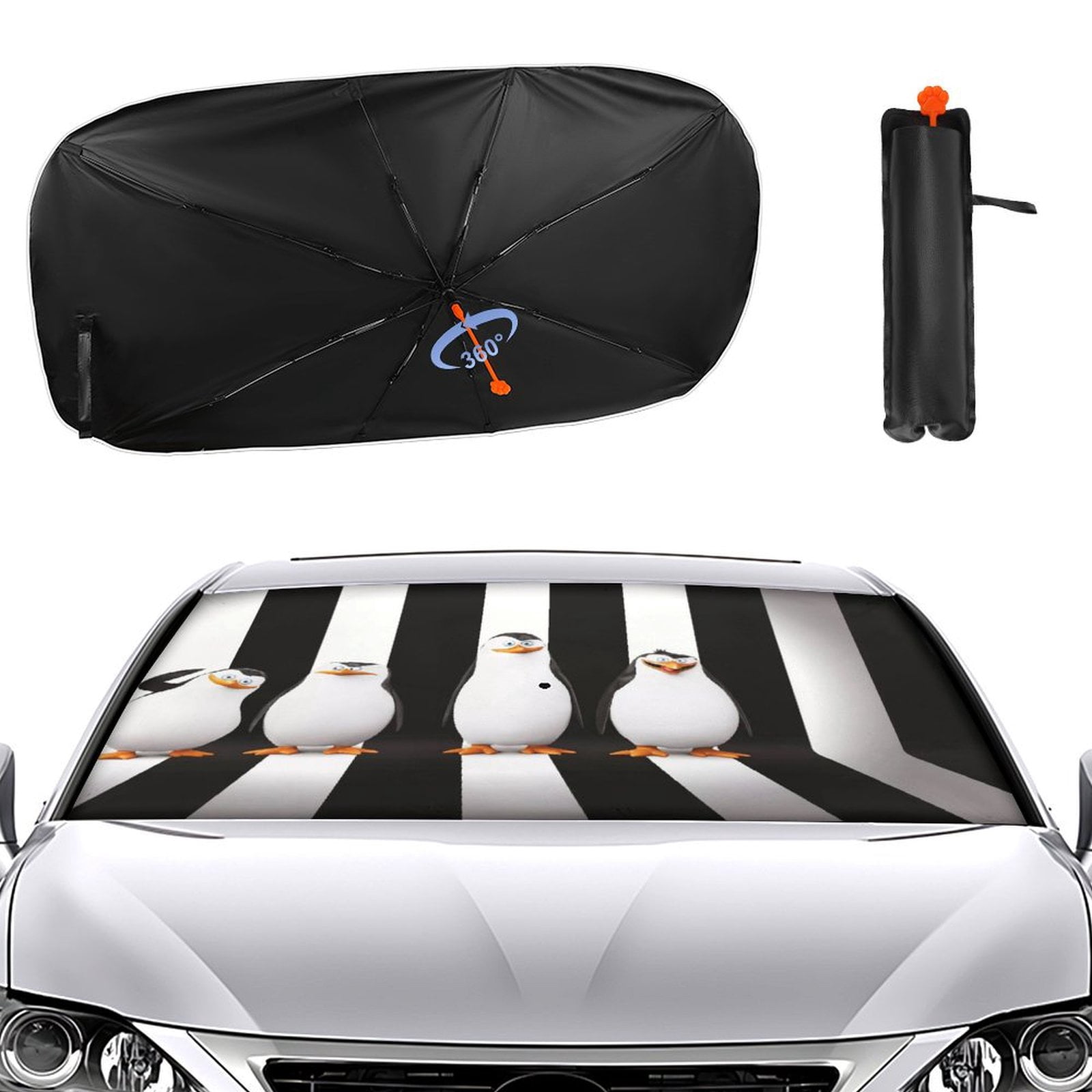 Madagascar Car Windshield Sun Shade Umbrella, UV Protection & Heat ...