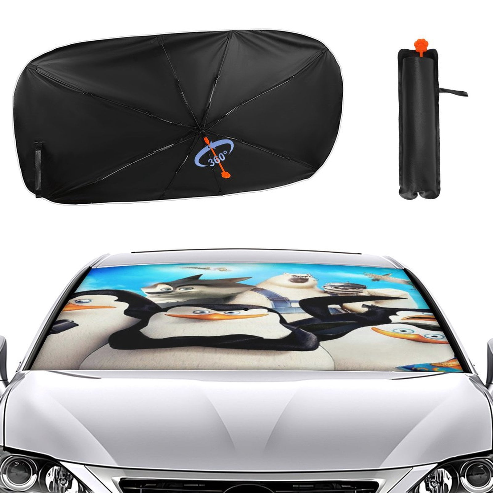 Madagascar Car Windshield Sunshade Umbrella - Foldable Car Windshield ...