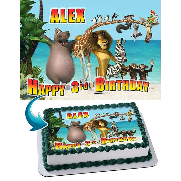 Madagascar Cake Topper