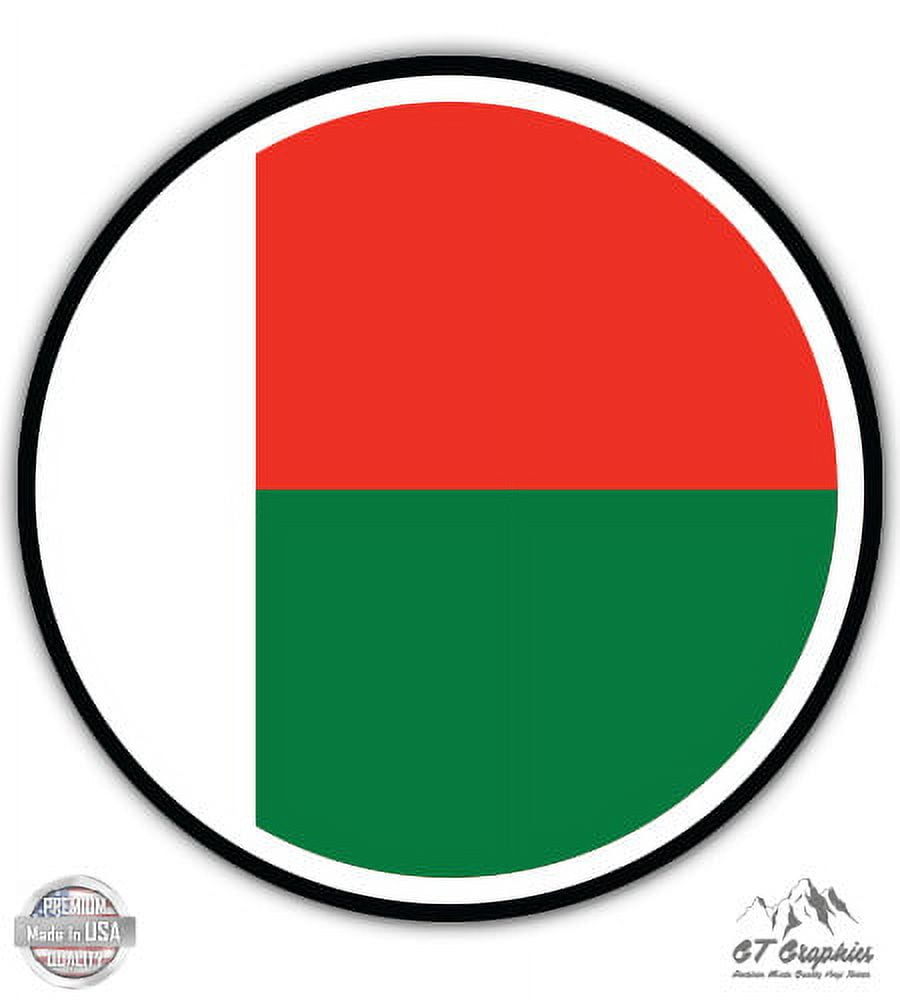 Madagascar Flag - 5" Vinyl Sticker - For Car Laptop I-Pad - Waterproof ...