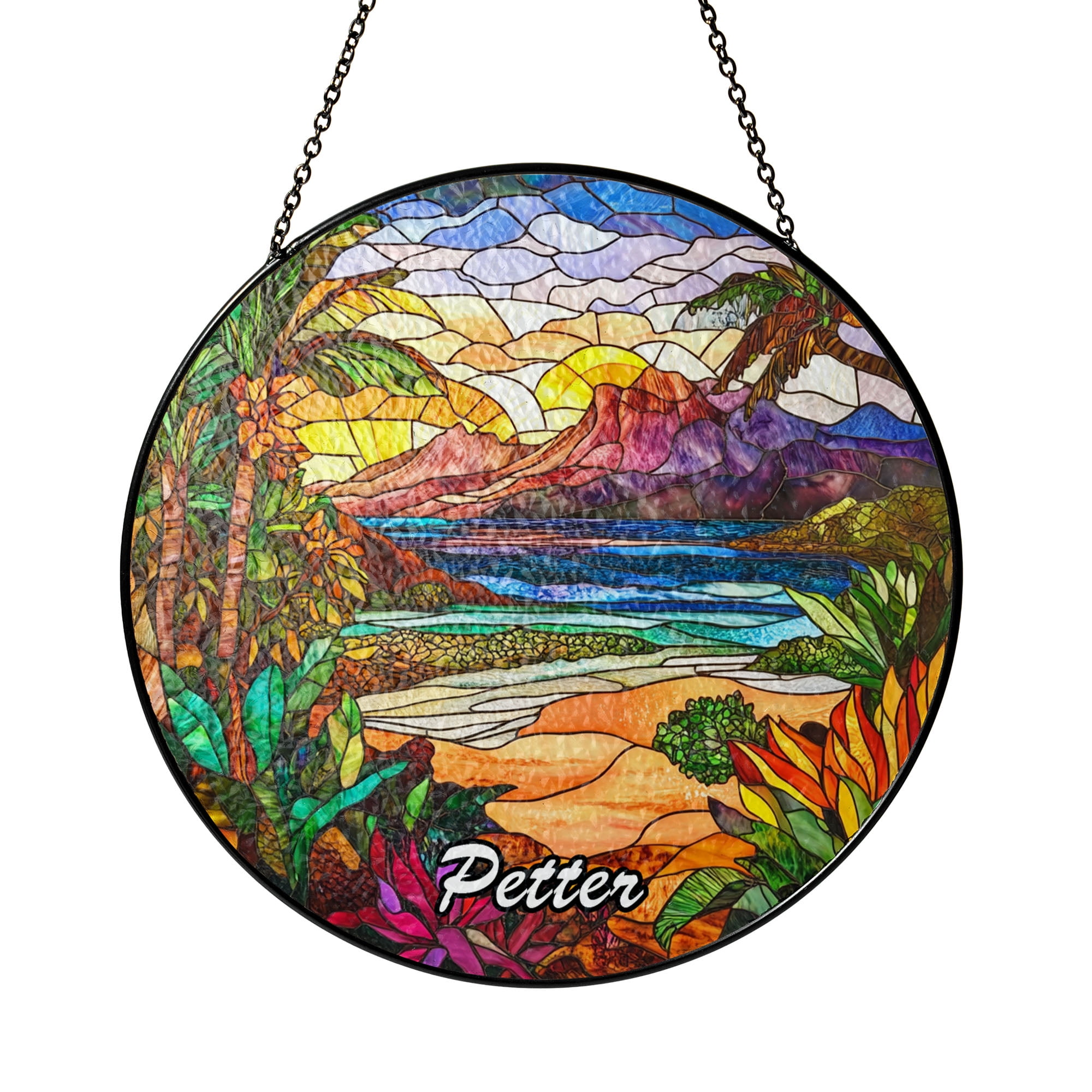 Madagascar Island Stained Glass Suncatcher - Custom Name Unique ...