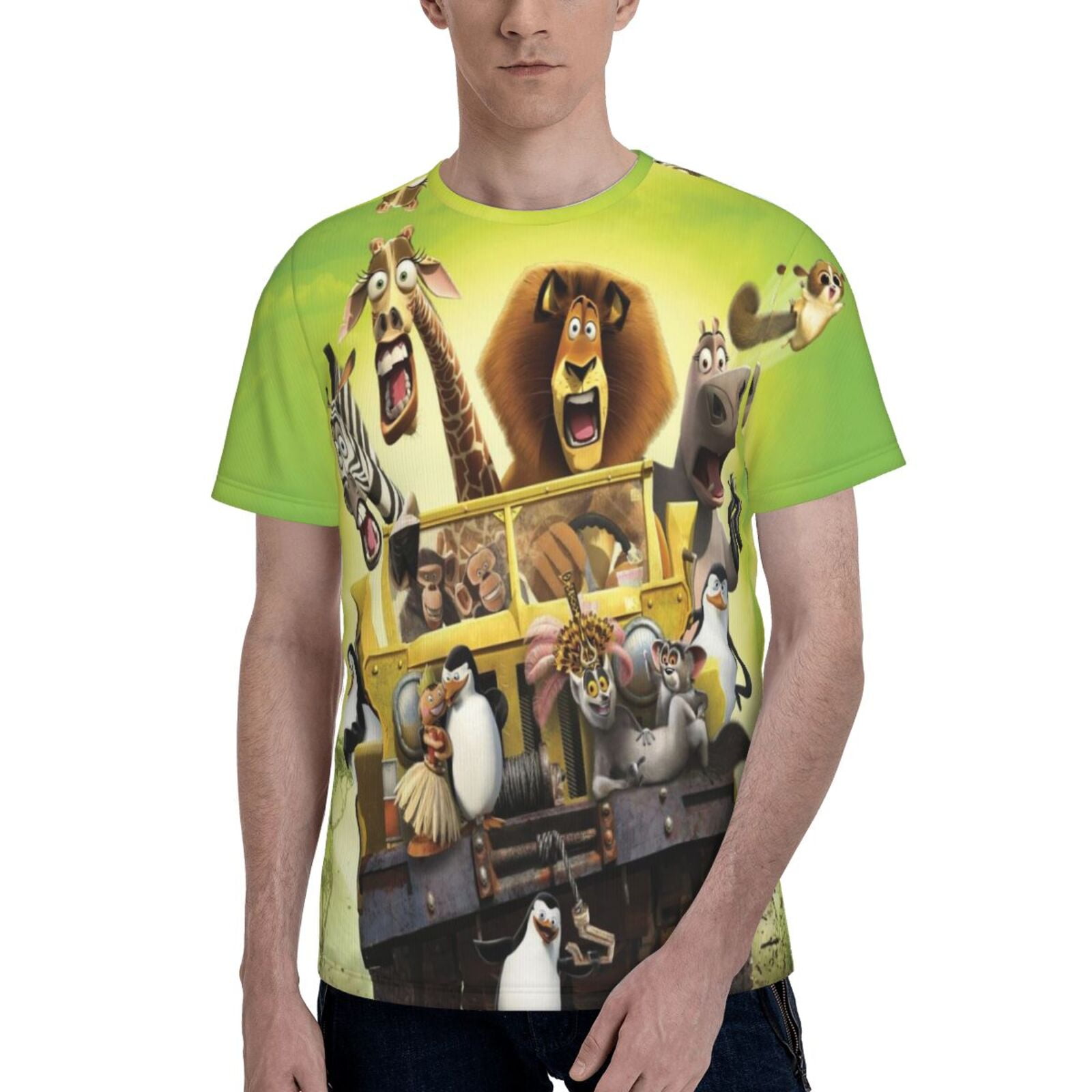 Madagascar Mens 3d Graphic Print Shirts Casual Short Sleeve Tee Shirts - Walmart.com