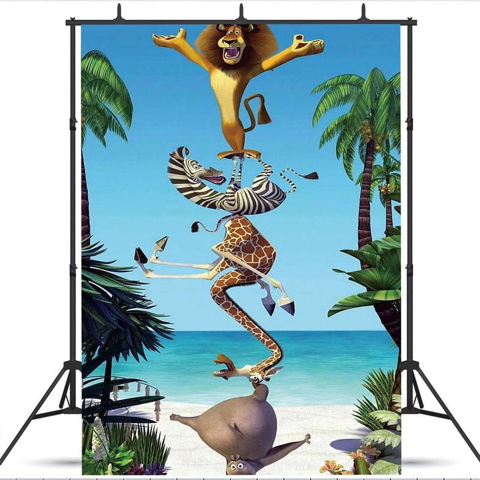 Madagascar Party Supplies Background Backdrop Taspestry Banner Poster ...