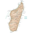 Madagascar Physical Map GLOSSY POSTER PICTURE PHOTO PRINT BANNER ...