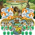 Madagascar Plates Tableware Balloons Party Supplies Cake Topper Banner ...