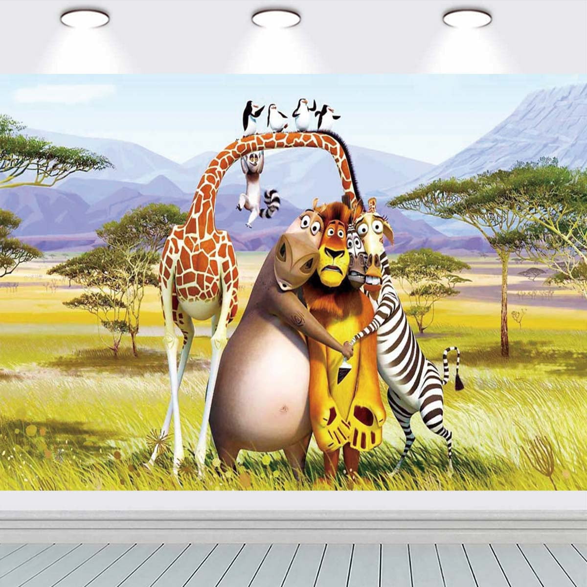 Madagascar Taspestry Wall Decor Birthday Banner Backdrop Background ...