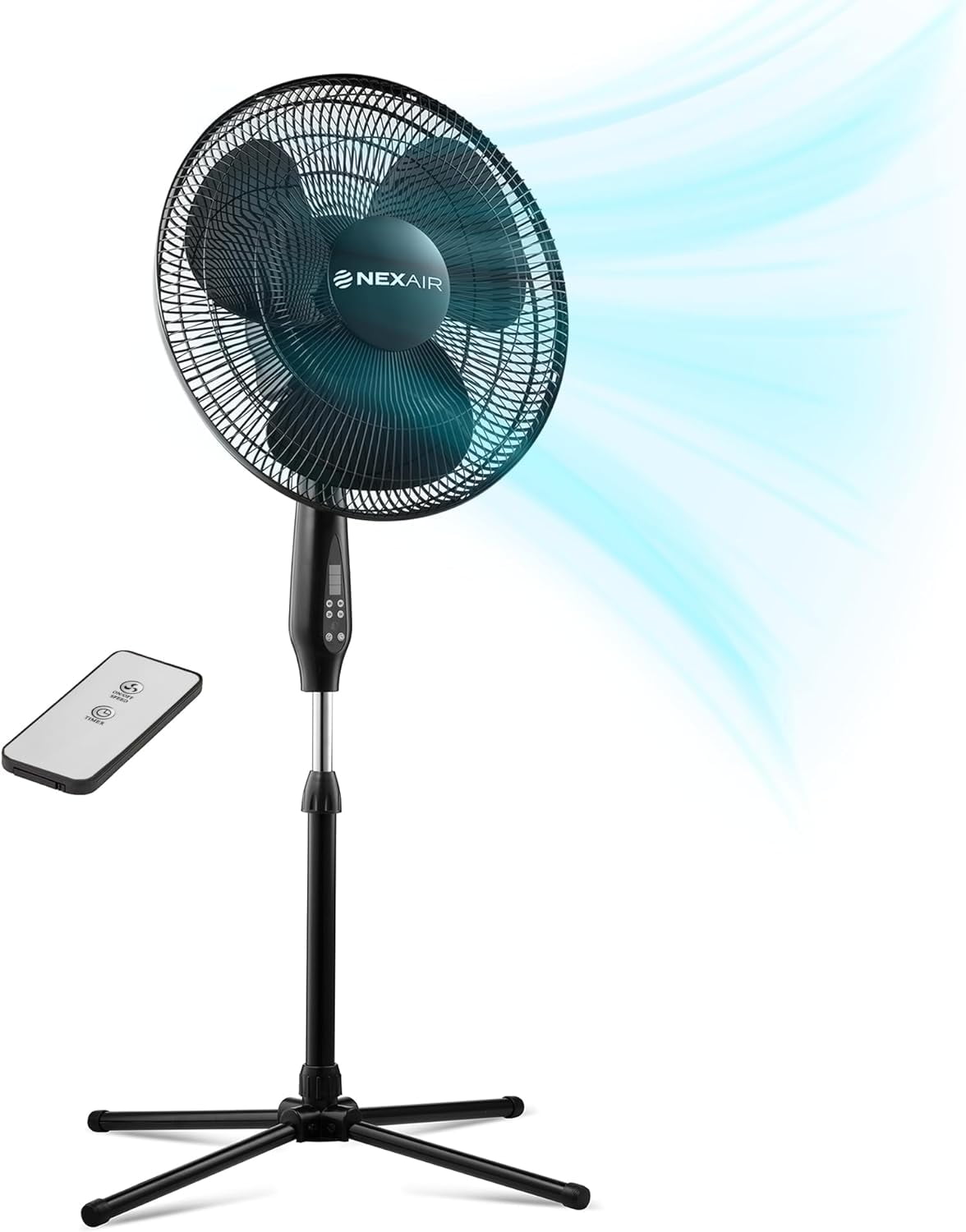 Madala 16” 3-Speed Oscillating Pedestal Fan with 90° Oscillating Head ...
