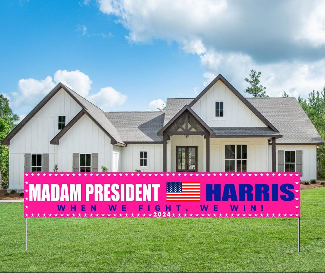 Madam Harris President 2024 Election Banner Sign Flag with Brass ...