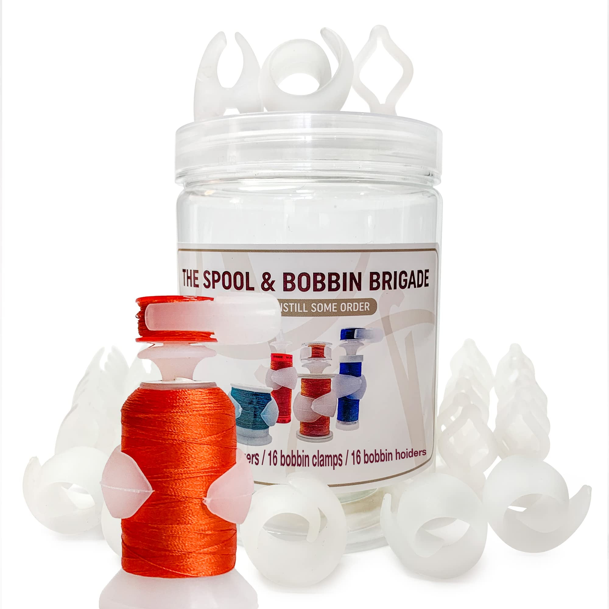 Madam Sew Semi Clear Thread Storage System, 48pc Set includes 16 Thread ...