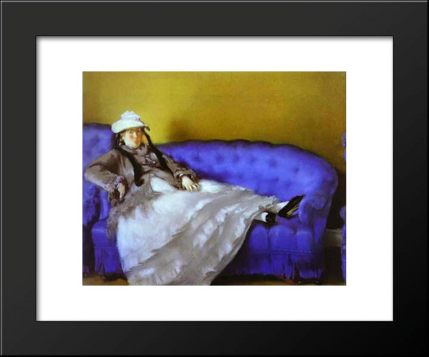 Madame Manet on a Blue Sofa 20x24 Framed Art Print by Manet, Edouard ...