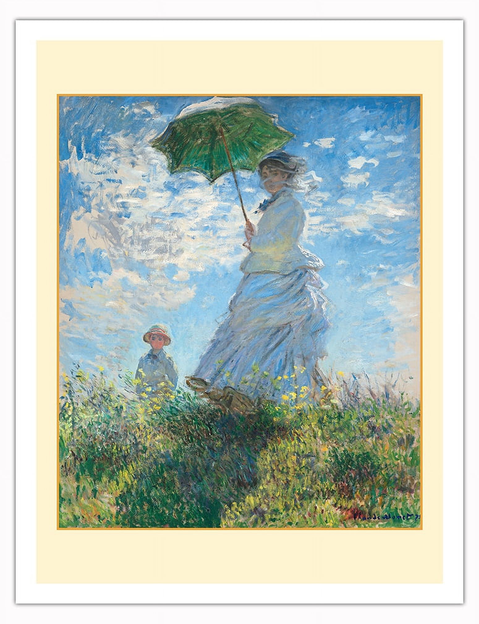Madame Monet and Her Son - Woman with a Parasol - From an Original ...