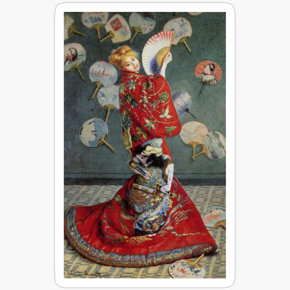 Madame Monet In A Japanese Kimono, 1875 By Claude Monet Sticker Phone ...