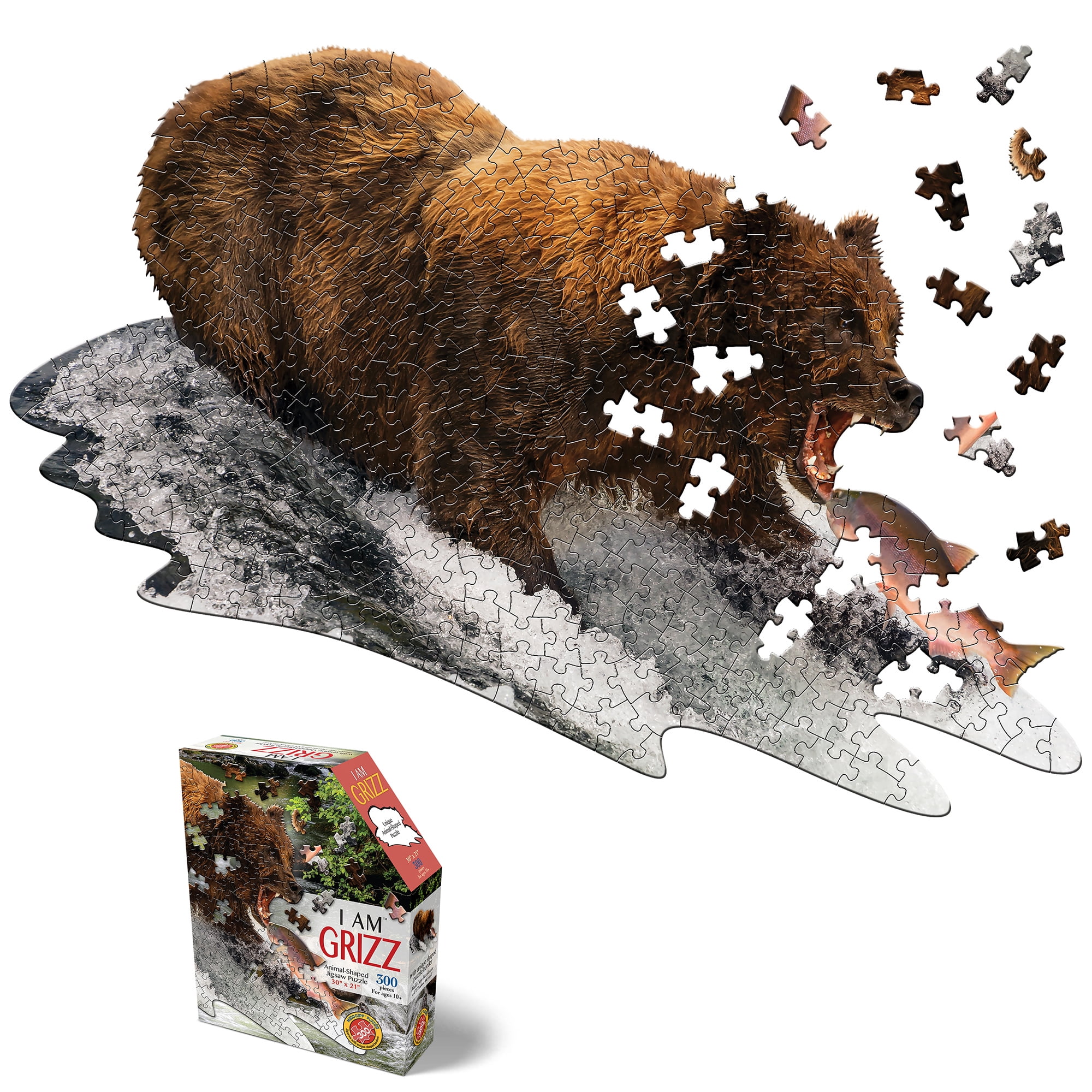 Madd Capp: I Am Grizz - 300 Piece Puzzle - Animal-Shaped Jigsaw, 30x21 ...