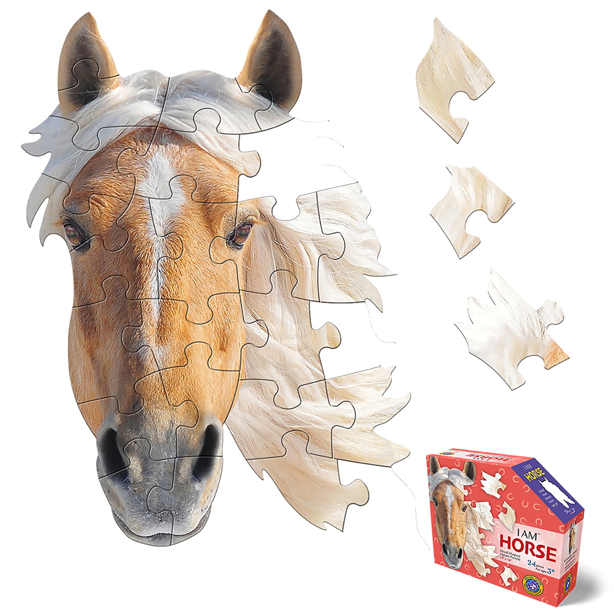 Madd Capp: I Am Horse - 24 Piece Puzzle - Kids Animal Head-Shaped ...