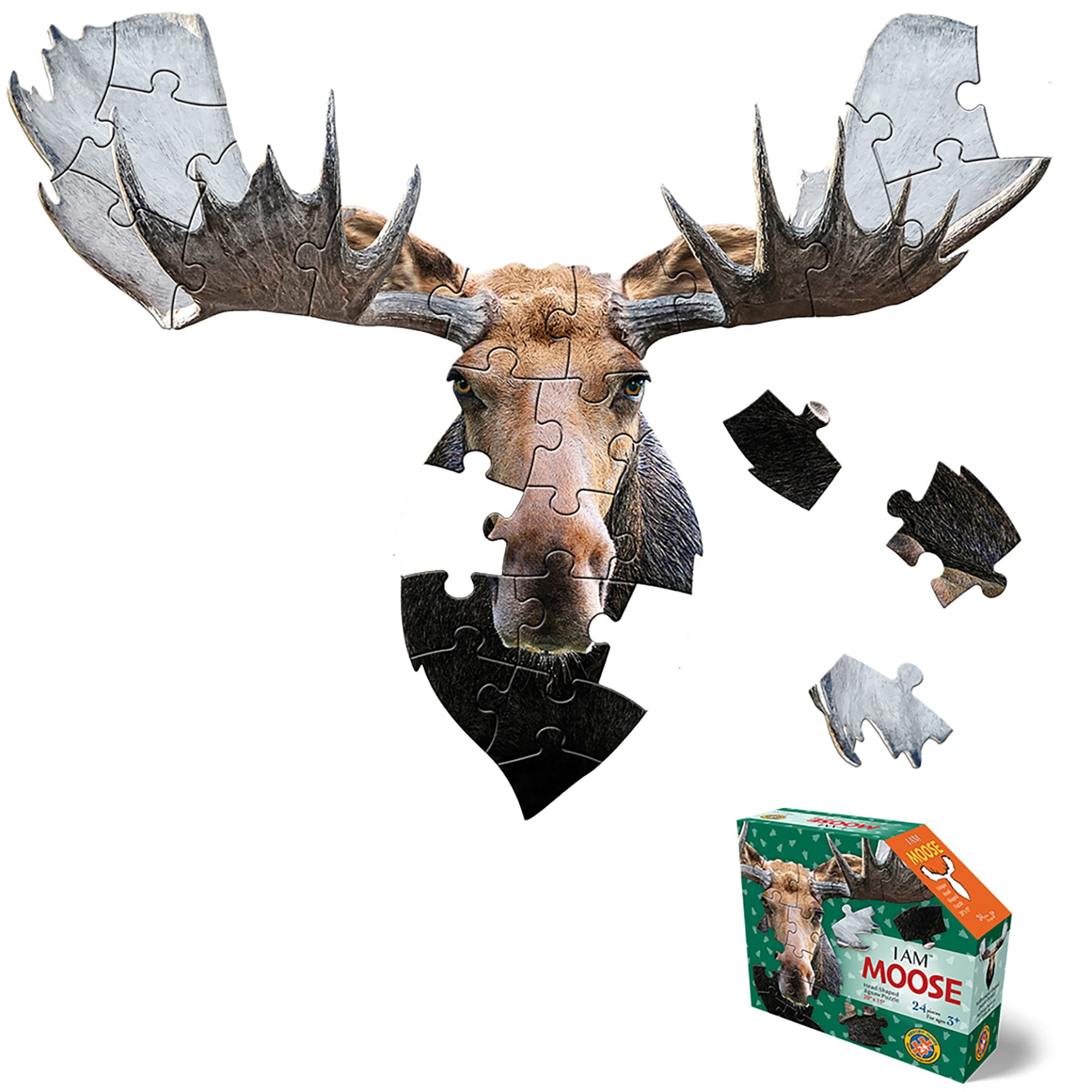 Madd Capp: I Am Moose - 24 Piece Puzzle -Kids Animal Head-Shaped Jigsaw ...