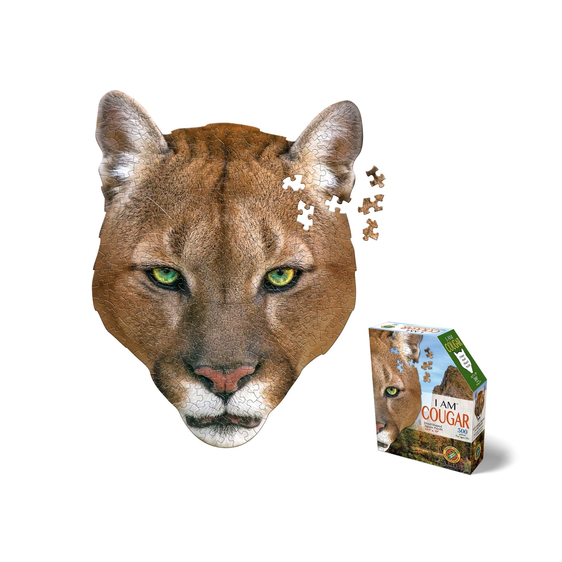 Madd Capp Puzzles - EC36 I AM Cougar - 300 Pieces - Animal Shaped ...