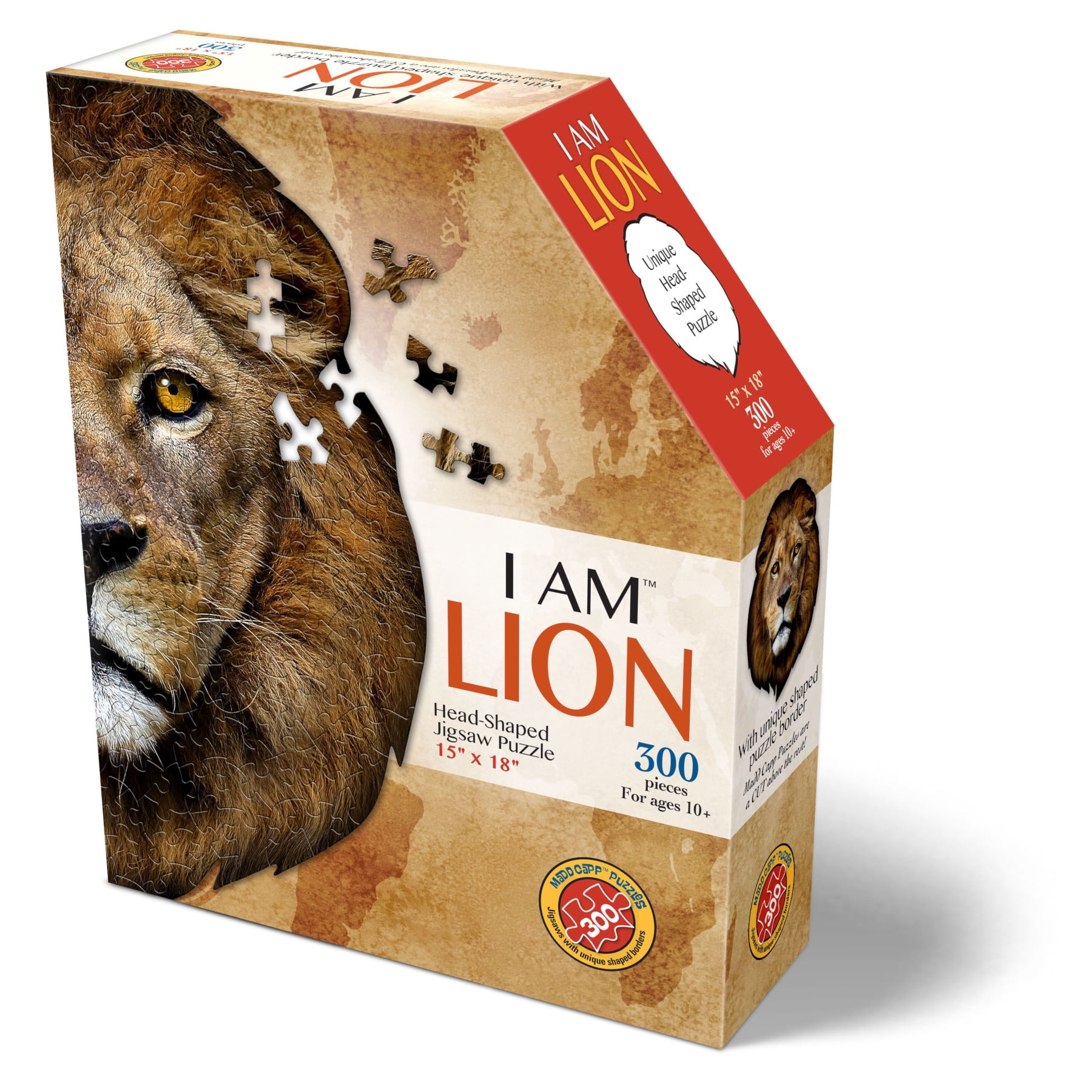 Madd Capp Puzzles - I AM Lion - 300 Pieces - Animal Shaped Jigsaw ...