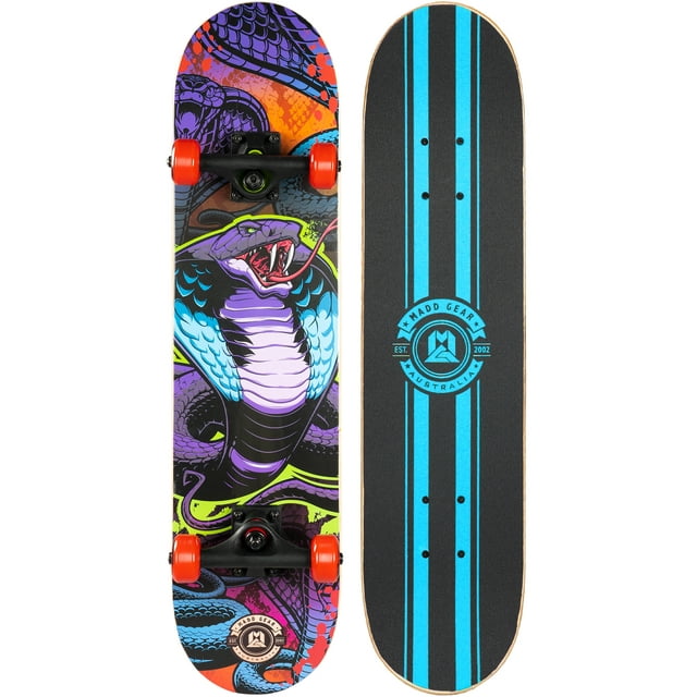 Madd Gear 31 x 7 Inch Double Kicktail Beginner Complete Skateboard with ...