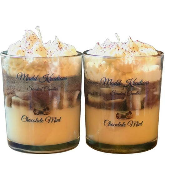 Madd Kreations Chocolate Mint Scented Candles, Layered Design with ...