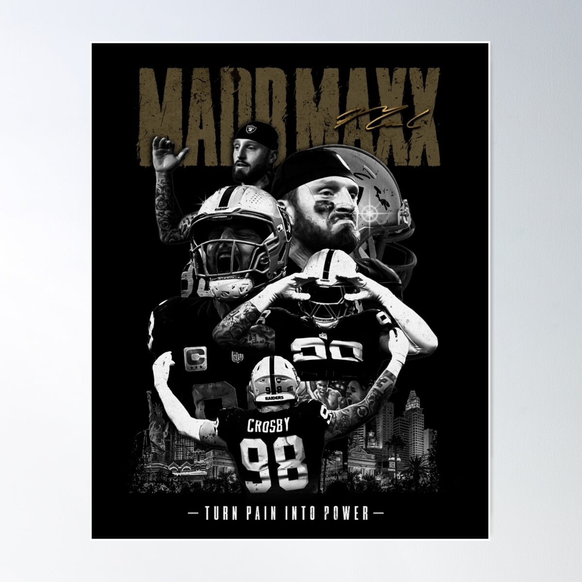 Madd Maxx Crosby Poster Wall Art, Modern Wall Decor, 8x12 UNFRAMED ...