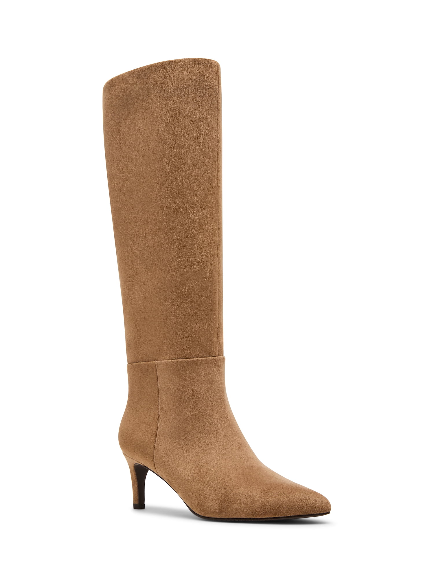 Wide Calf Kitten Heel Boots
