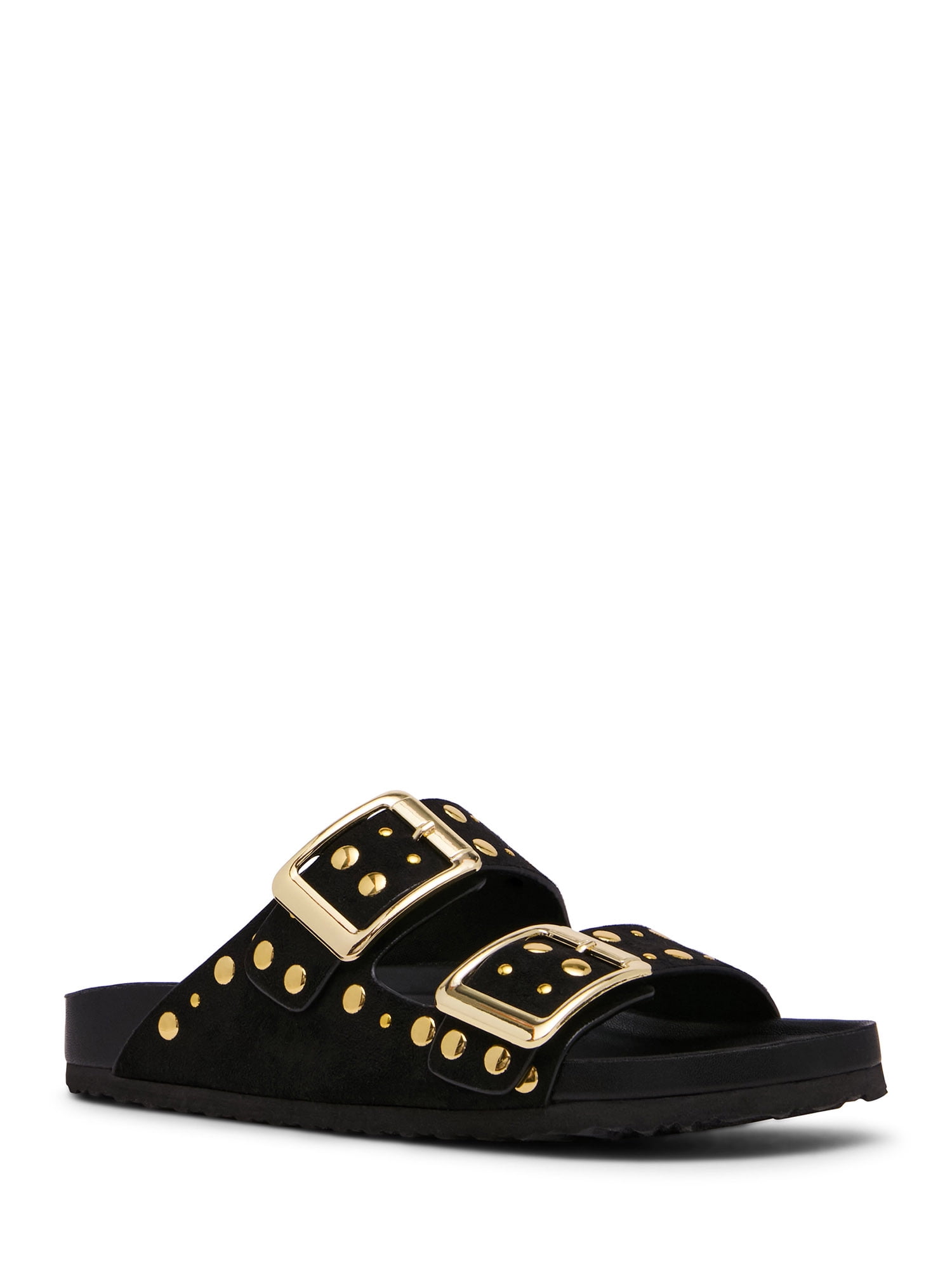 Madden Girl Women's Bodie-S Two Strap Studded Buckle Footbed Sandals ...