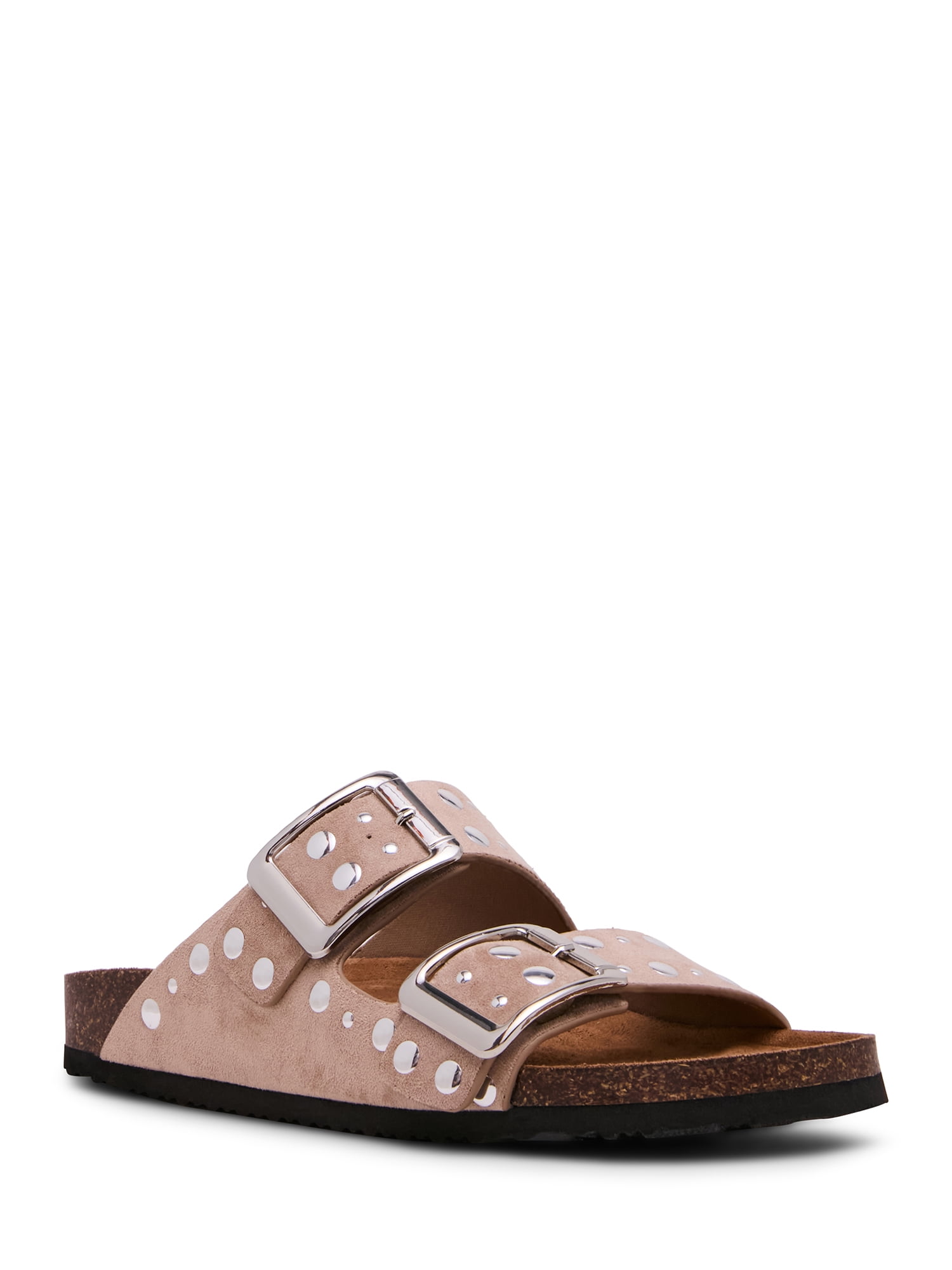 Madden Girl Women's Bodie-S Two Strap Studded Buckle Footbed Sandals ...