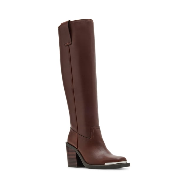 Madden Girl Women's Dollee Tall Western Boots with Toe Detail - Wide ...
