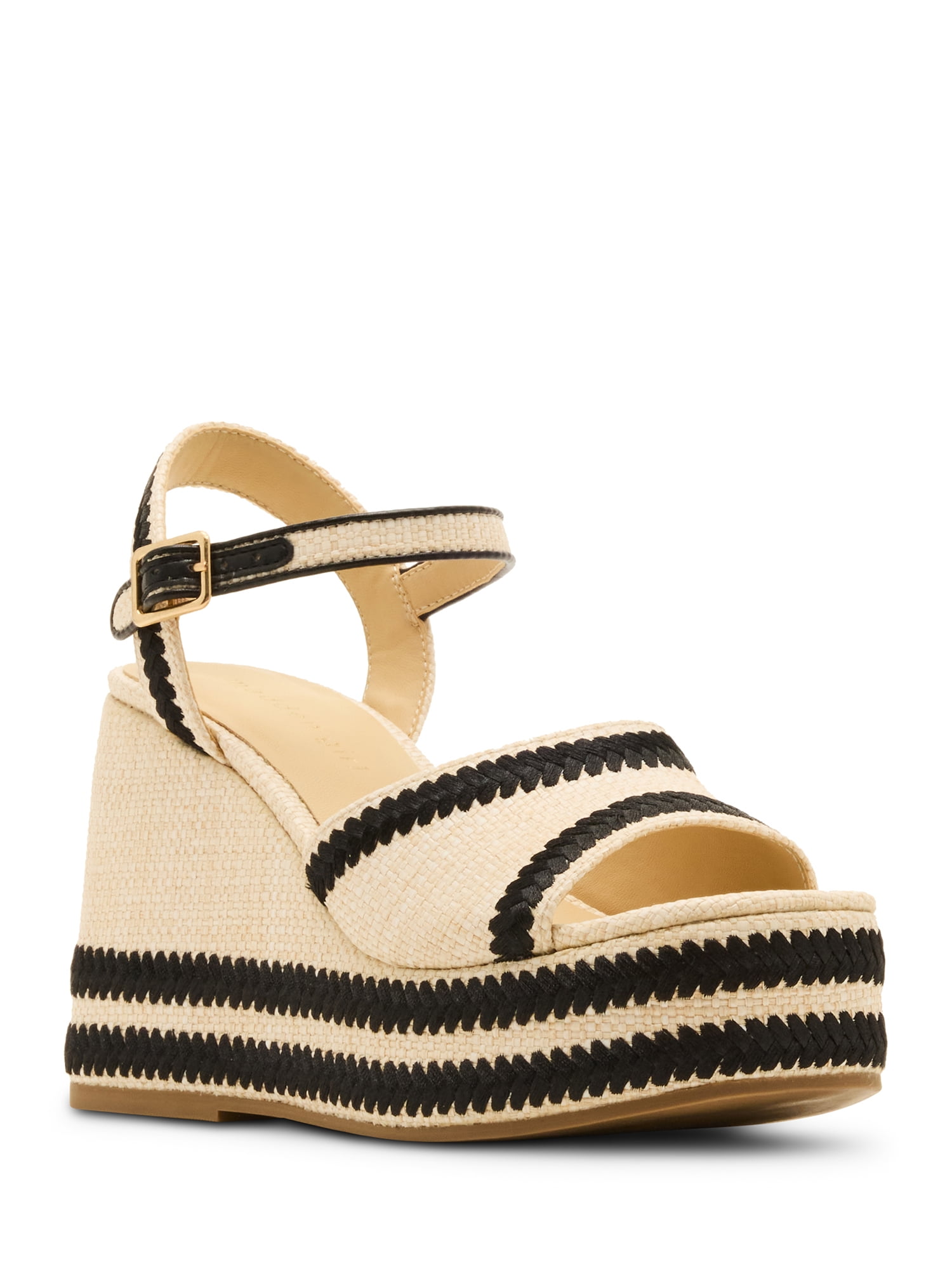 Madden Girl Women's Norree Linen Wedge Sandal with Ankle Strap ...