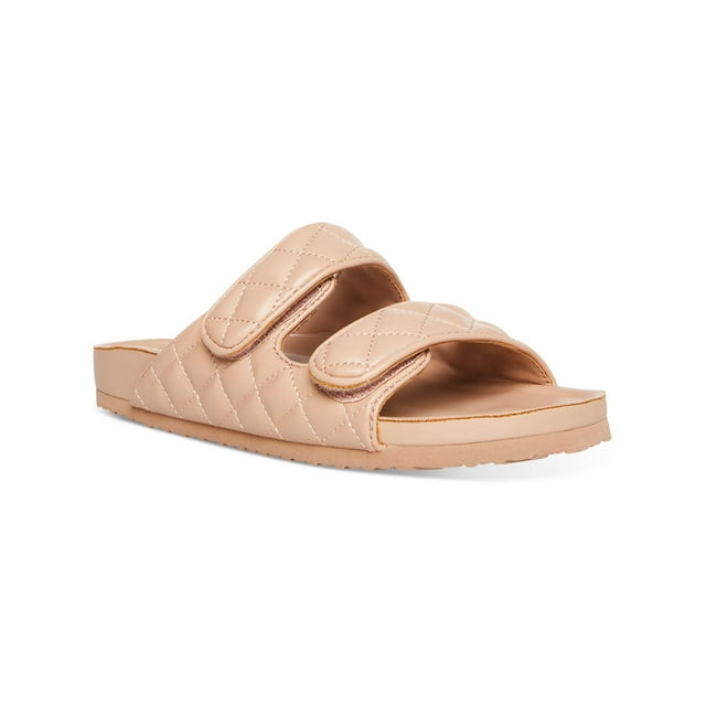 Madden Girl Womens Bria Faux Leather Slip On Slide Sandals