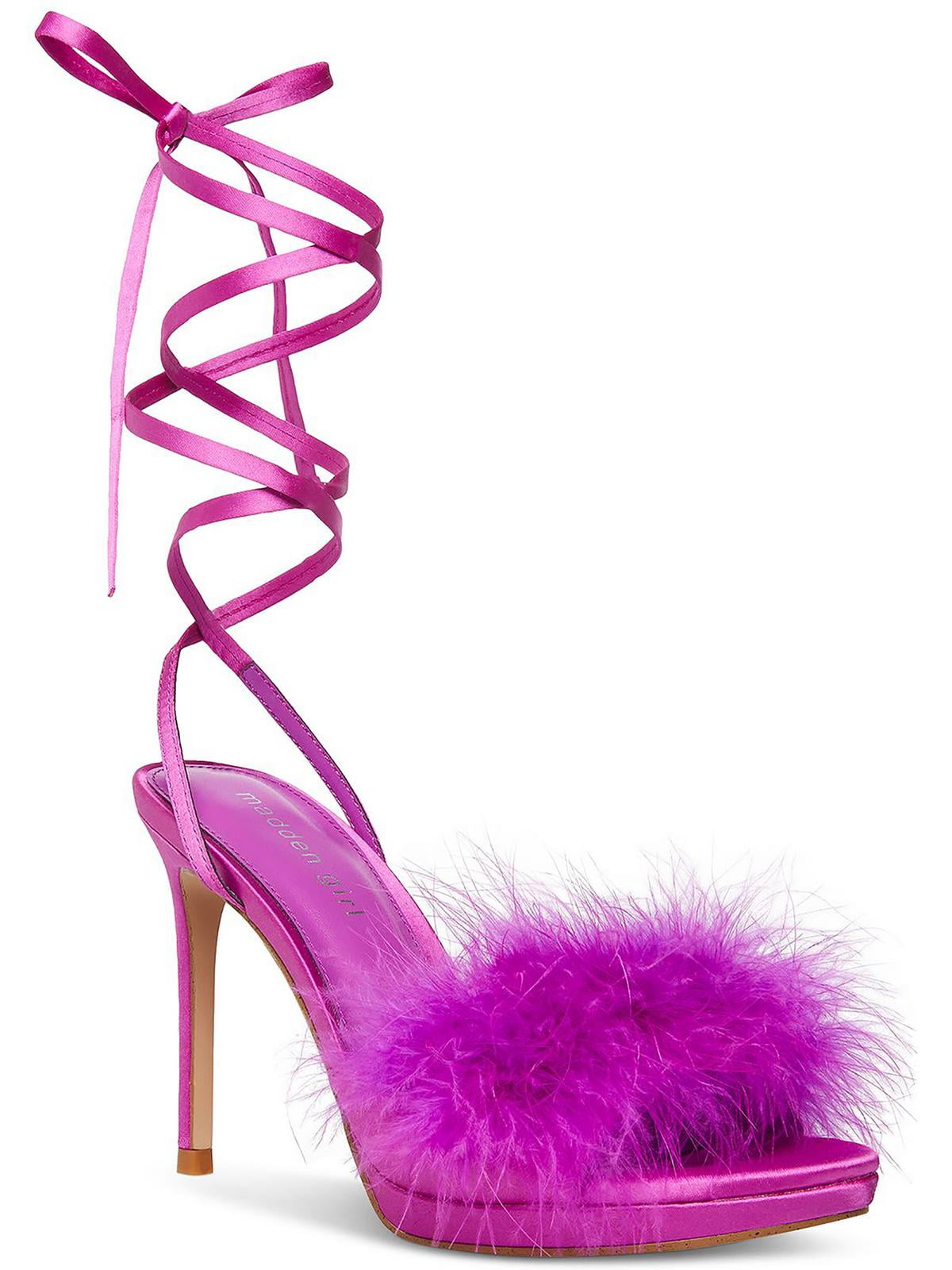 Madden Girl Womens Excitee Satin Feather Heels - Walmart.com
