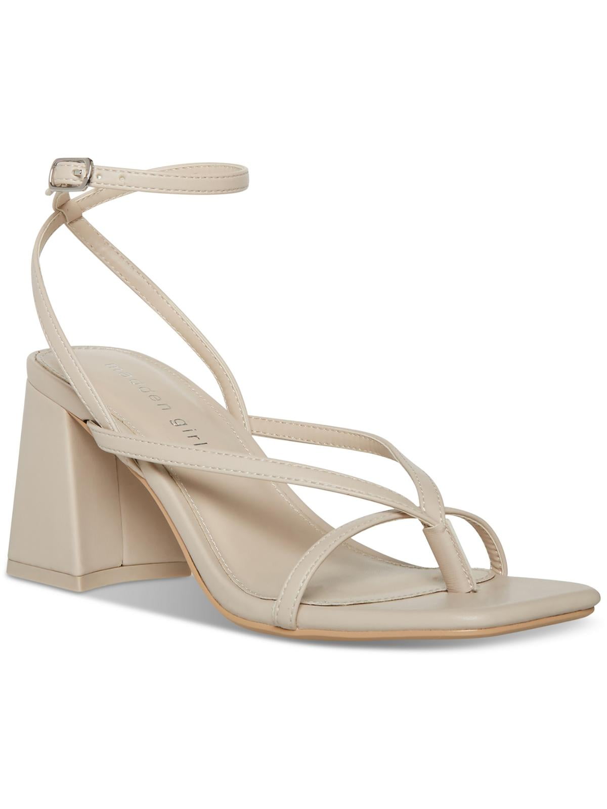 Madden Girl Womens Marrvel Faux Leather Thong Block Heel - Walmart.com