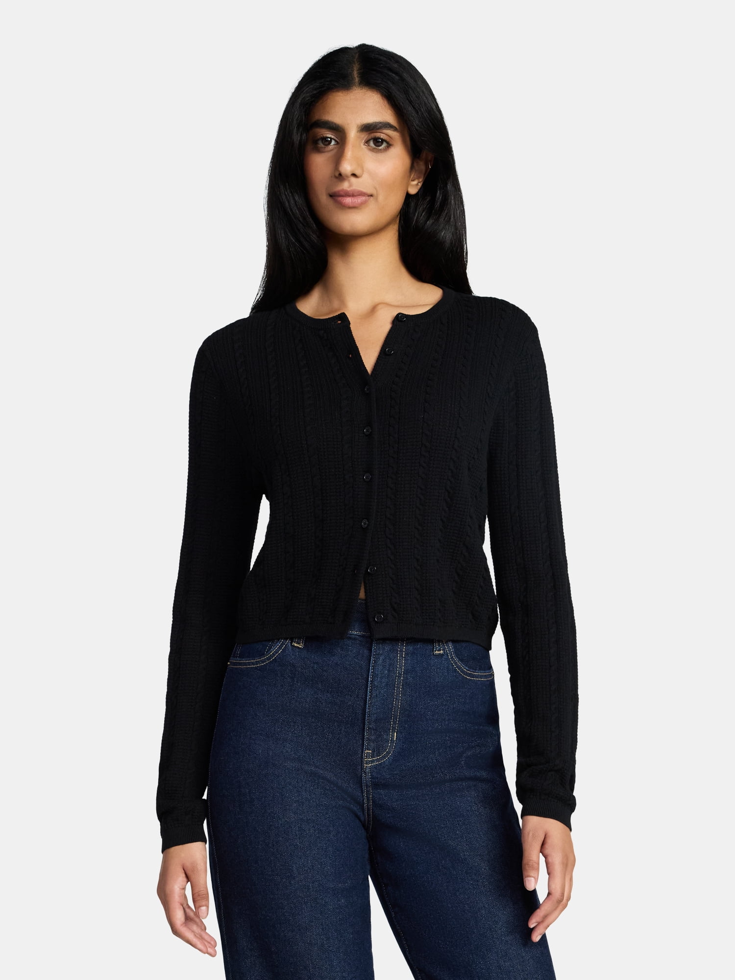 Madden NYC Women's Cable Cardigan, Sizes XXS-XXL - Walmart.com