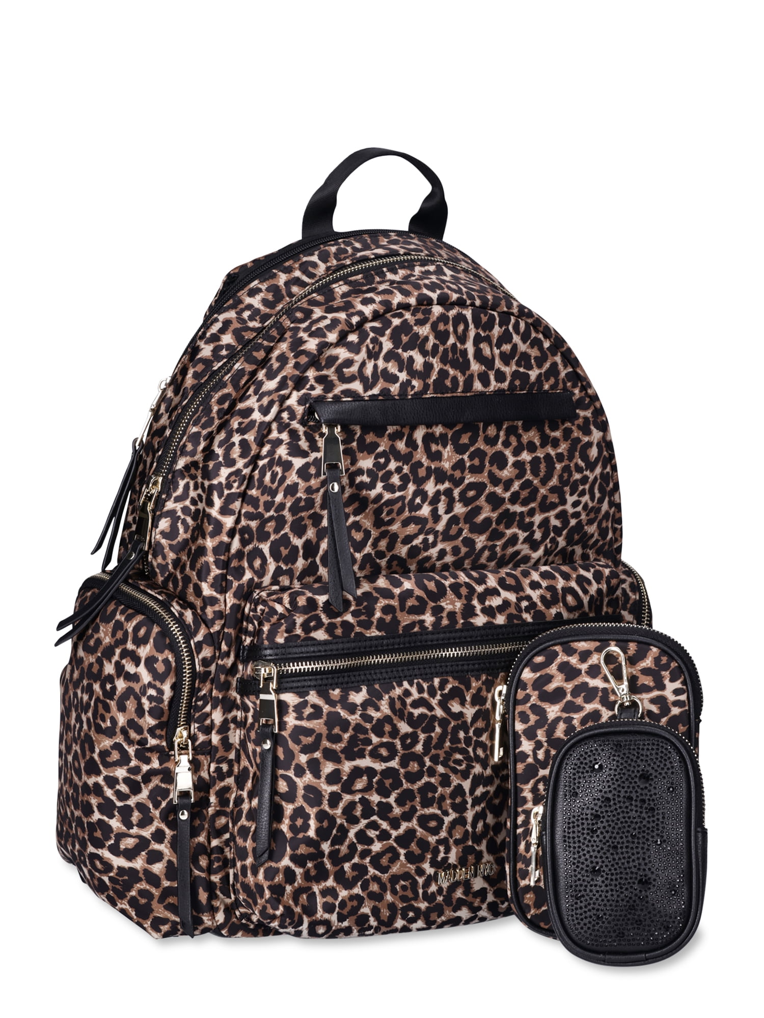 Madden NYC Girls Backpack with Pouch, Leopard - Walmart.com