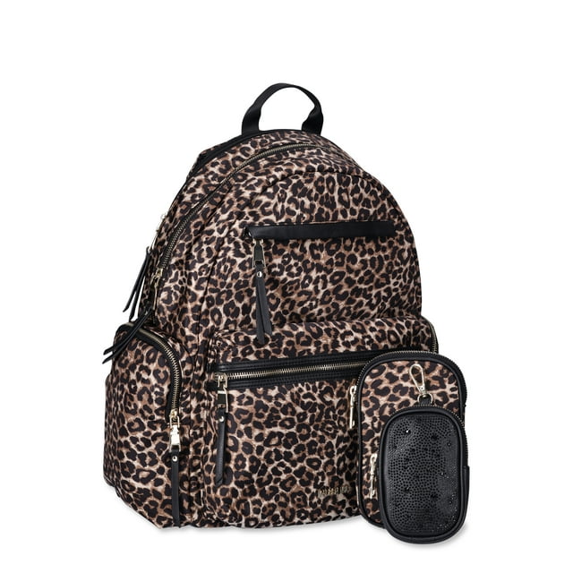 Madden NYC Girls Backpack with Pouch, Leopard - Walmart.com