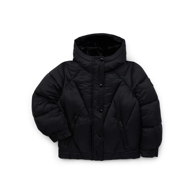 Madden NYC Girls High Collar Puffer Jacket - Hooded Coat - Walmart.com