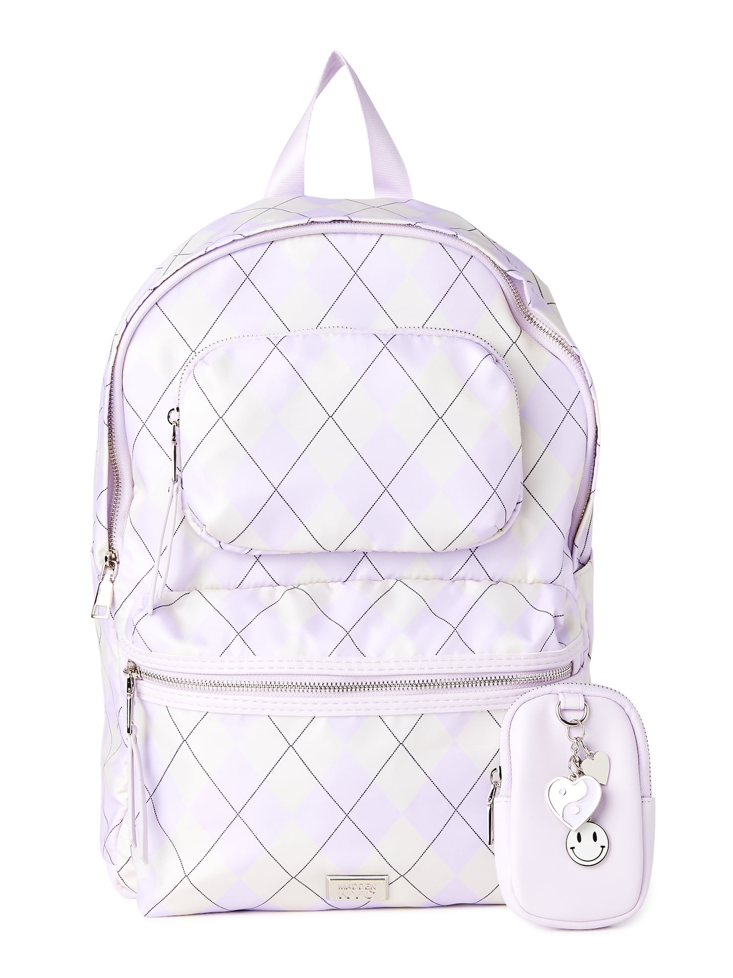 Madden NYC Girls Modular Zipper Backpack Argyle - Walmart.com