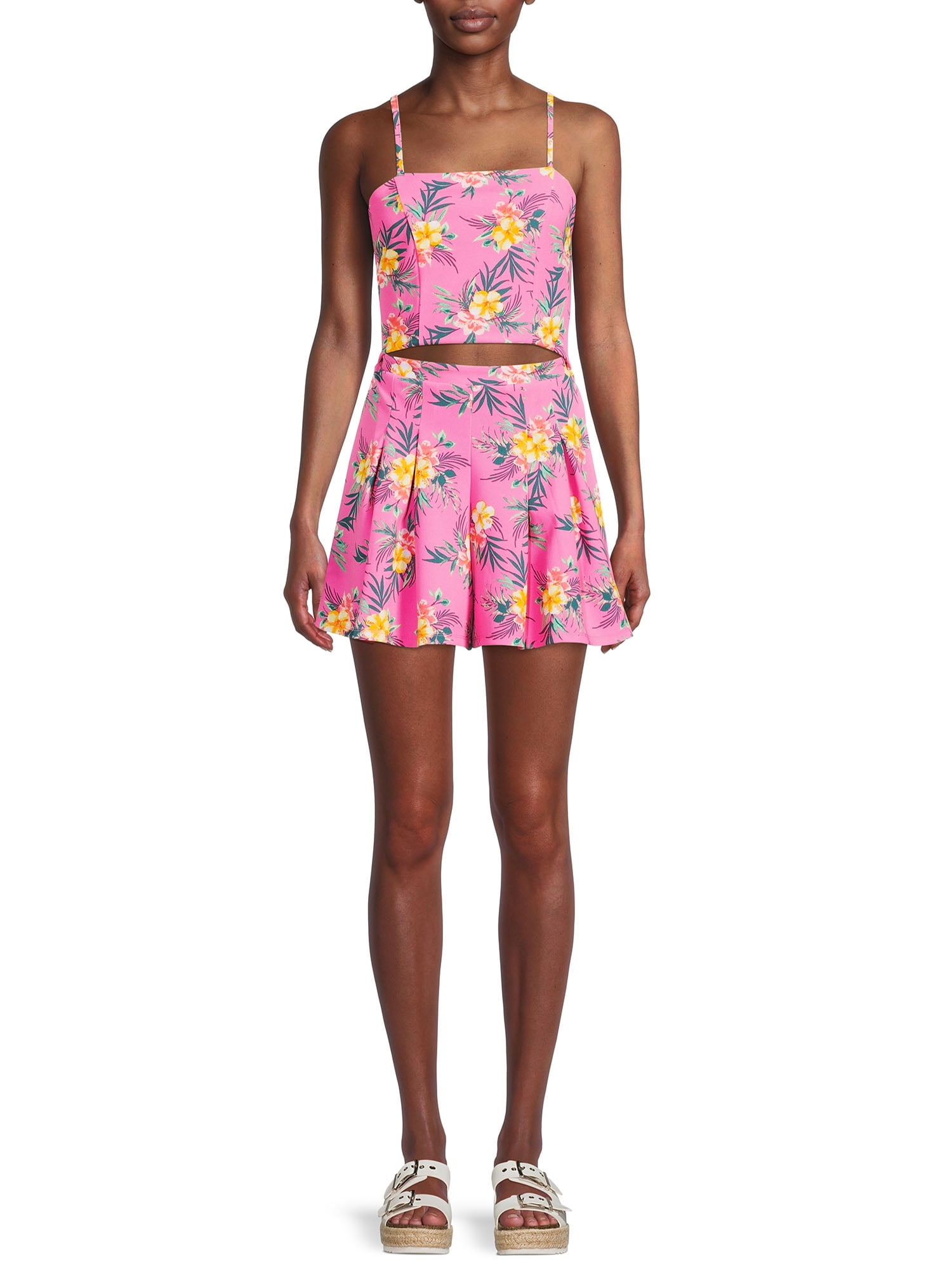 Madden NYC Printed Cutout Romper Junior Floral Jumpsuit Polyester ...