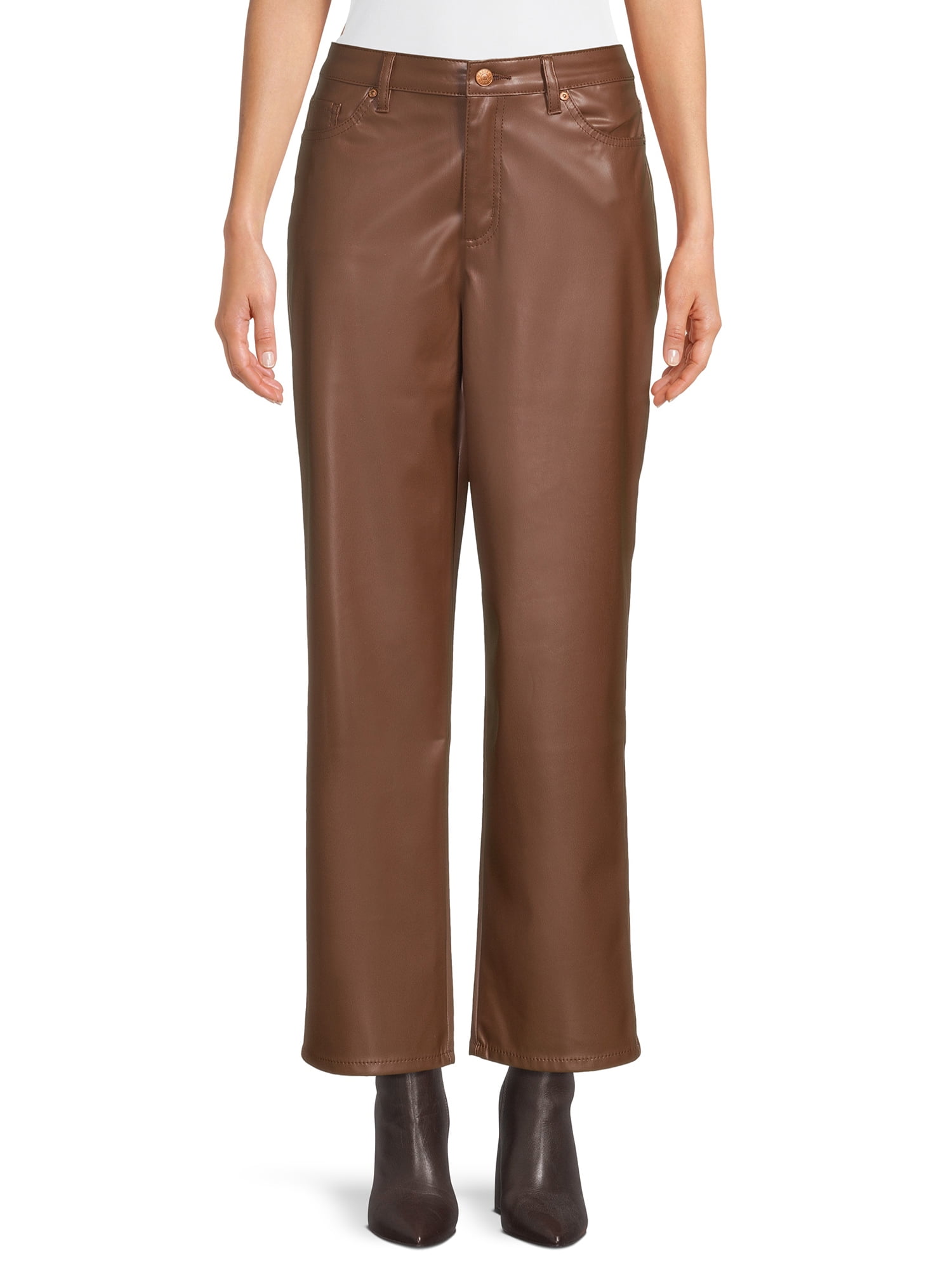 Madden NYC Junior's Faux Leather Dad Pants - Walmart.com