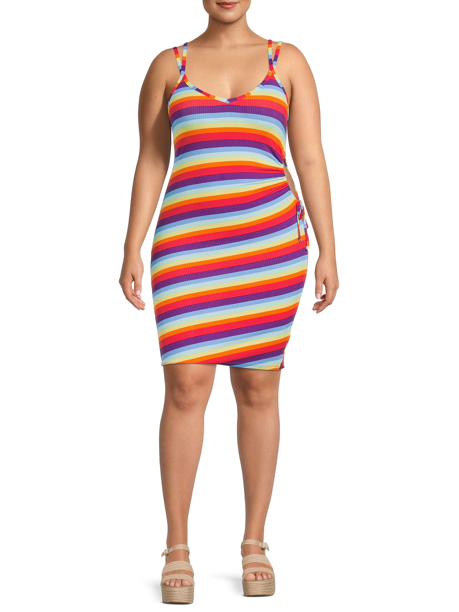 Madden NYC Juniors' Plus Size Double Strap Mini Dress - Walmart.com